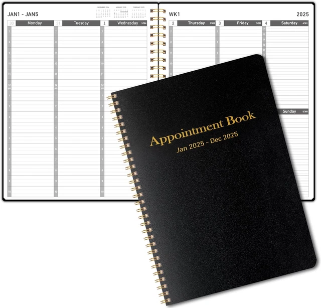APPOINTMENT BOOK 2025 8.5 x11" Jan 2025-Dec 2025 Daily Weekly and ...
