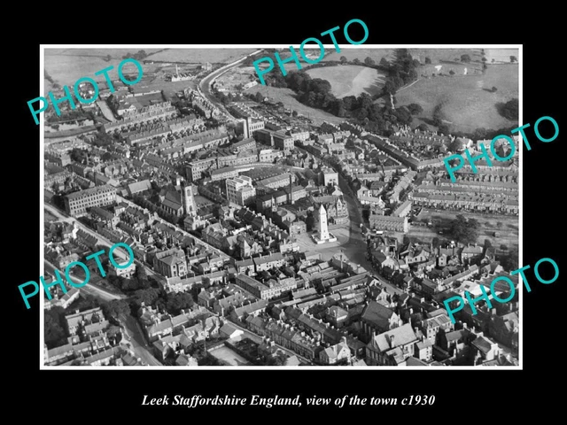 OLD HISTORIC PHOTO OF LEEK STAFFORDSHIRE ENGLAND VIEW OF THE TOWN c1930 ...
