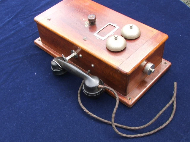 VINTAGE WOODEN CASED Wall mounted Telephone with Line Selector £104.69 ...