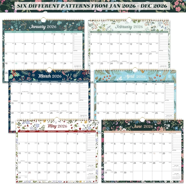 2026 WALL CALENDAR - 2026 Calendar, Jan 2026 - Dec 2026, 12 Monthly ...