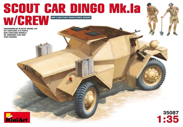 MINIART 35087. BRITISH SCOUT CAR DINGO Mk.1a w/CREW. 1/35 scale Plastic ...