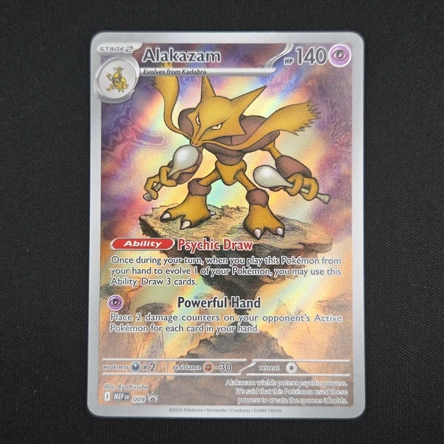 POKÉMON TCG CARD Alakazam MEP 009 Mega Evolution Black Star Promo - NM ...