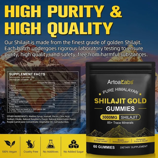 SHILAJIT PURE HIMALAYAN Resin for Energy, Focus & Immune Support ...