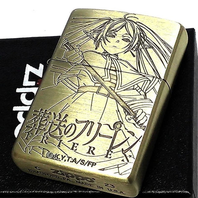 ZIPPO FRIEREN BEYOND Journey fs End Gold Regular Case Lighter Anime Oil ...