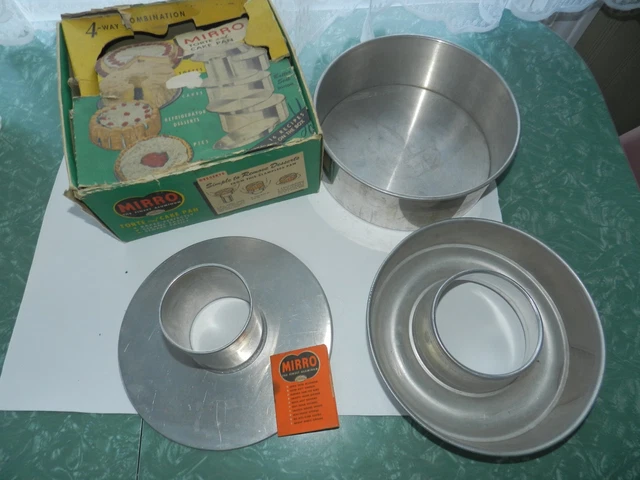 VINTAGE RETRO 60S MIRRO ALUMINUM TORTE & CAKE COMBINATION PAN & RECIPES ...