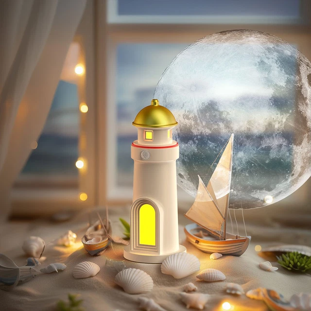 MOON LAMP PROJECTOR with Motion Sensor Moon Lamp Lighthouse Decor Night ...