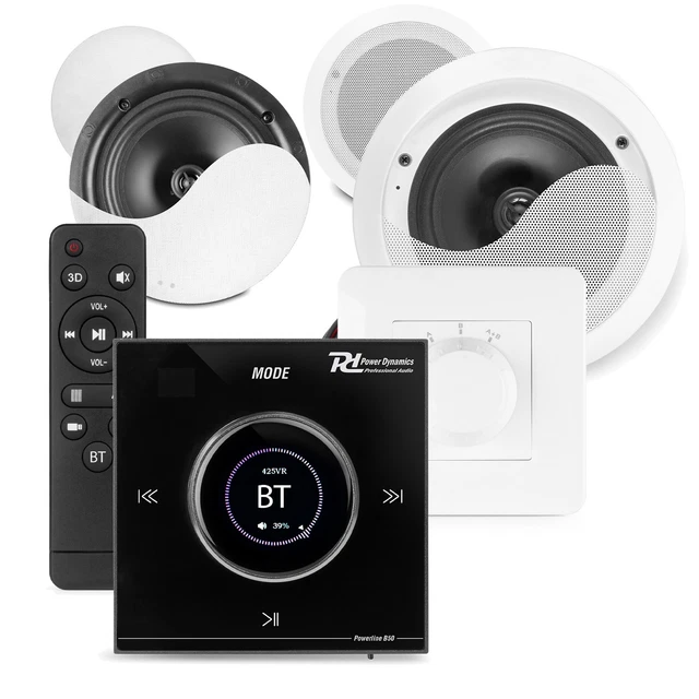 POWERLINE B50B 2-ZONE Bedroom and Bathroom Sound System with Music ...