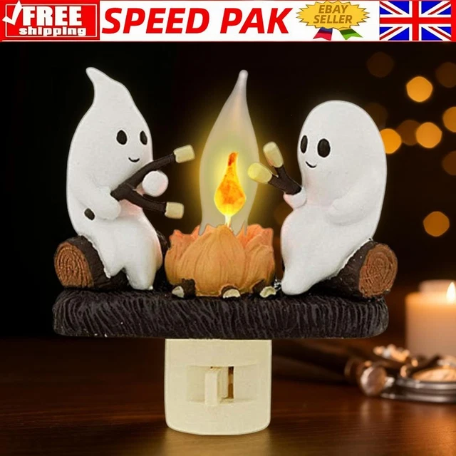LED GHOST CAMPFIRE Flickering Night Light Plug Into Wall Room ...