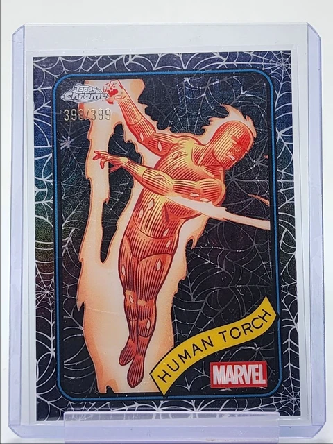 HUMAN TORCH 2025 Topps Chrome Marvel Spider Web Refractor /399 Q5650 $1 ...