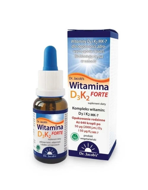 DR JACOBS D3K2 Vitamin D3 K2 MK7 FORTE 20ml STRONG Cholecalcifero l £23 ...