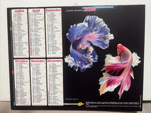 CALENDRIER ALMANACH LA Poste 2024 Poissons EUR 14,00 - PicClick FR