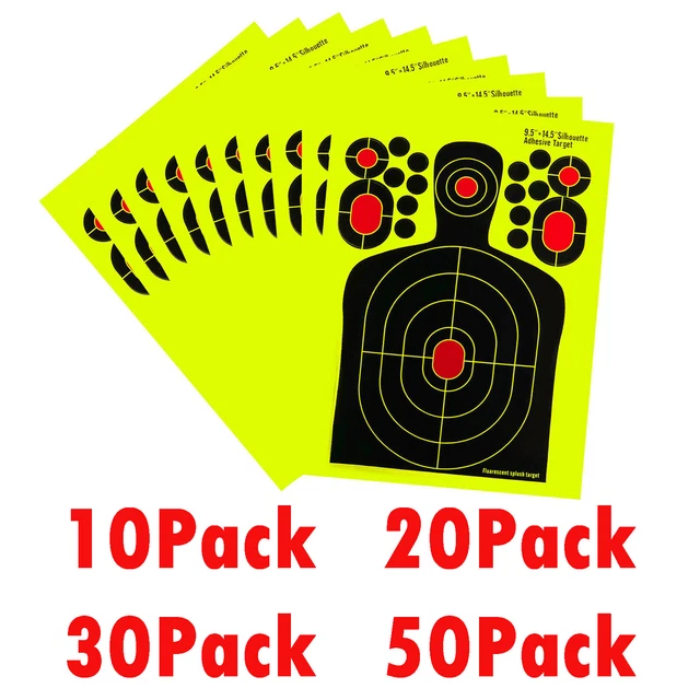 20-60PACK PAPER SHOOTING Targets Gun Range Pistol Rifle Bulk Pack ...