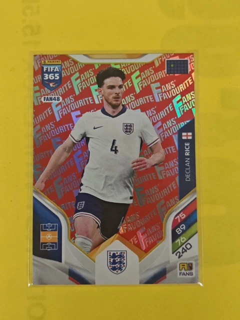 CARTE PANINI FIFA 365 2026 Declan Rice #Fan48 Red Parallele Fans ...