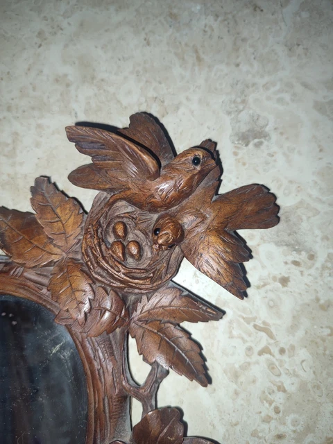 MIROIR FACE À main Foret Noire XIXeme Suisse Albert SCHILD Sculpté EUR ...