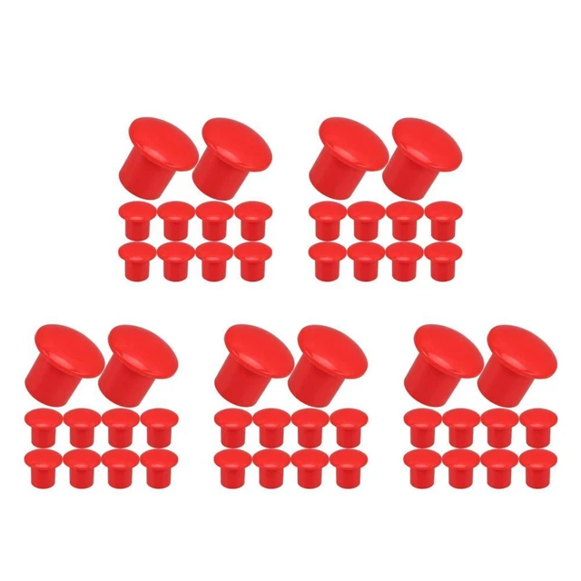 60 PCS REBAR Safety Caps Plastic Rebar Mushroom Cap Red Protective Caps ...