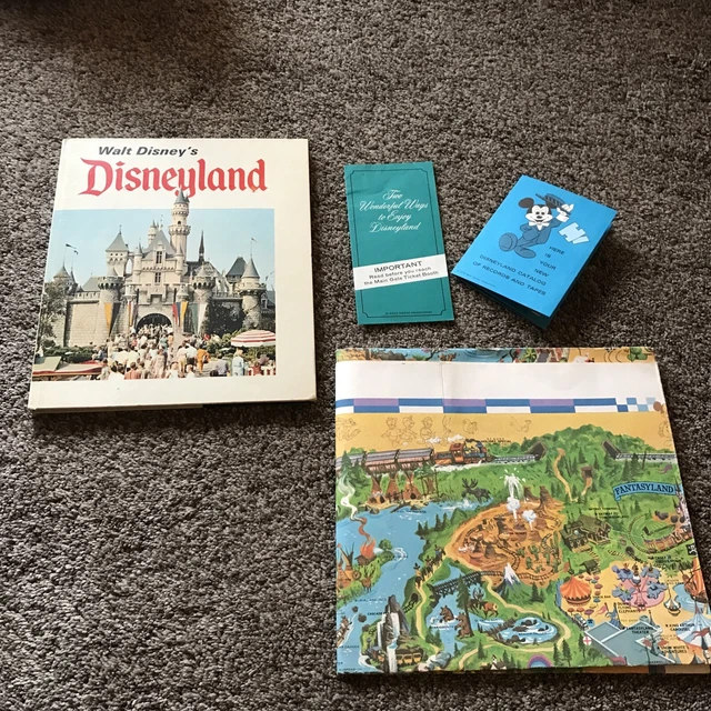 DISNEYLAND VINTAGE WALL Map 30X44” Poster 1968, Disneyland 1969 Book ...