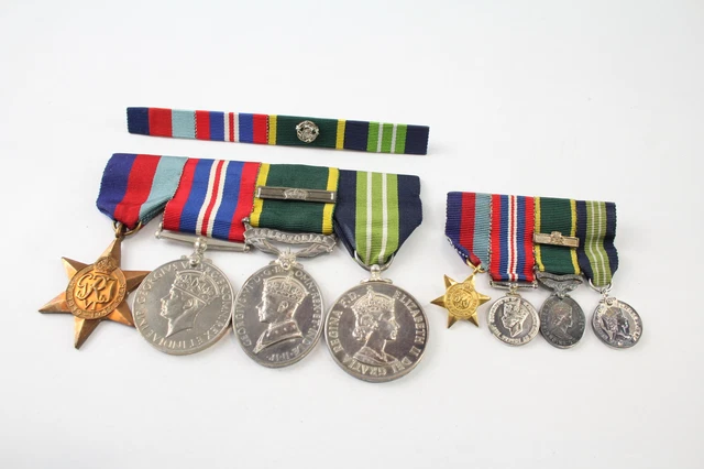 WW2 ER II Officers Army Police Medal Group Ribbon Bars Inc Territorial ...