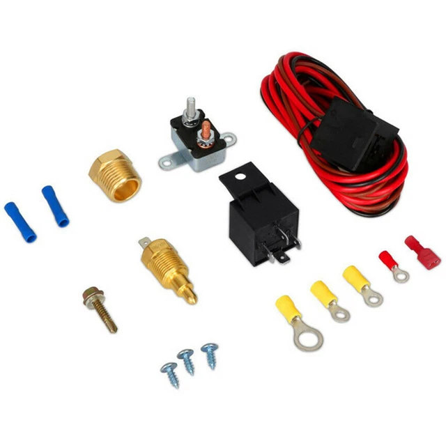 60 AMP RELAY Thermostat Car Relay Fan Wiring Installation Tool Kit 185 ...