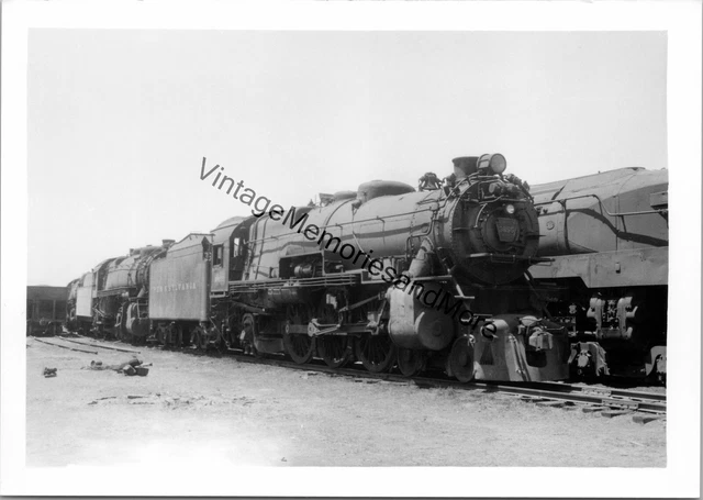 VINTAGE PENNSYLVANIA RAILROAD 3855 Steam Locomotive 3.5" x 7" Real ...