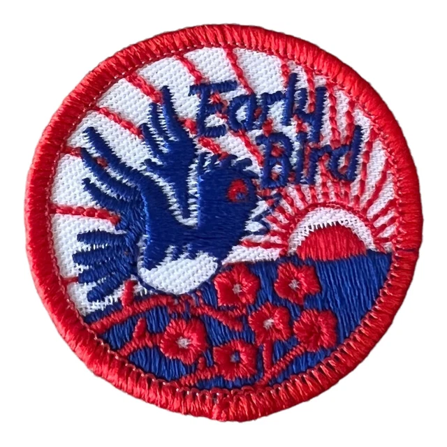 NOS GIRL SCOUT Early Bird Embroidered Patch Red And Blue $5.25 - PicClick