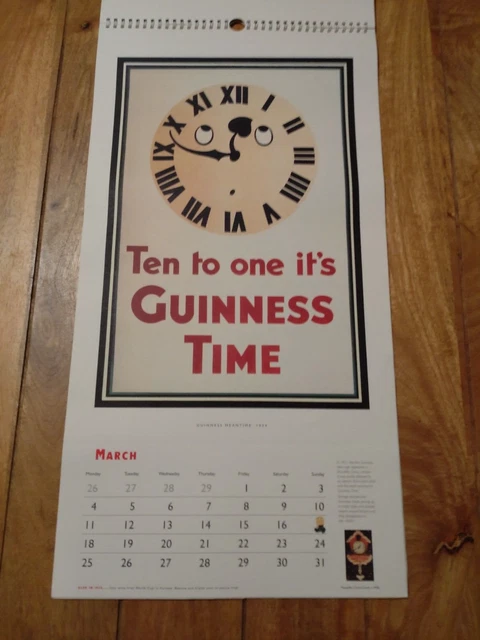 GUINNESS 1996 ADVERTISING Heritage Calendar - rare £10.00 - PicClick UK
