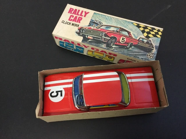 VINTAGE# MADE IN Korea Rally Car Clock Work Tiny Tin Metal Tin#Nib [Y ...