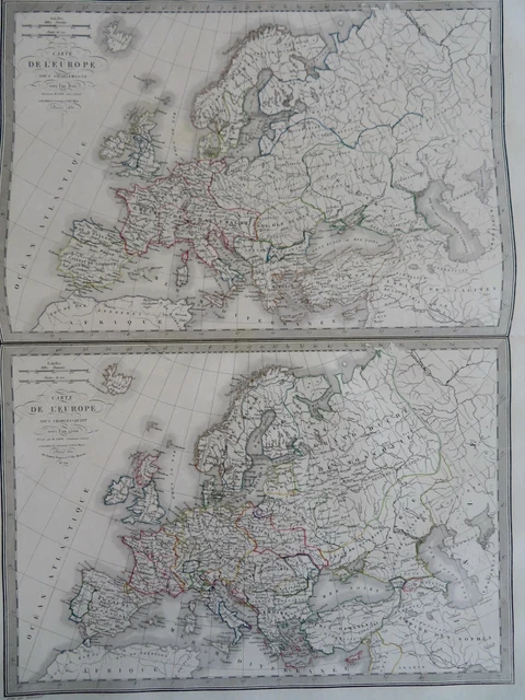 CHARLEMAGNE & CHARLES V Holy Roman Empire 1831 Lapie large folio ...