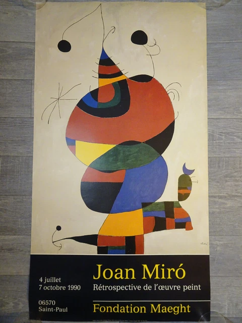 RARE AFFICHE JOAN MIRO Fondation Maeght 1990 - Hommage à Picasso EUR 69 ...