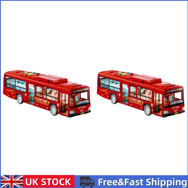 ELECTRIC CITY BUS Toy Openable Door School Bus Toy for Boys Girls (Red ...