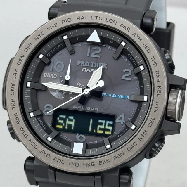 CASIO MEN'S PROTREK Triple Sensor Tough Solar Watch Black PRG-650Y Used £209.12 - PicClick UK