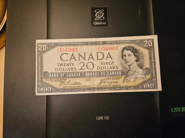 1954 DEVIL'S FACE $20 Dollar Bank of Canada Banknote DE1543661 VF 20 ...