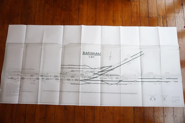 1967 BARNHAM SIGNALLING Signal Box Sidings Railway Plan Diagram ...