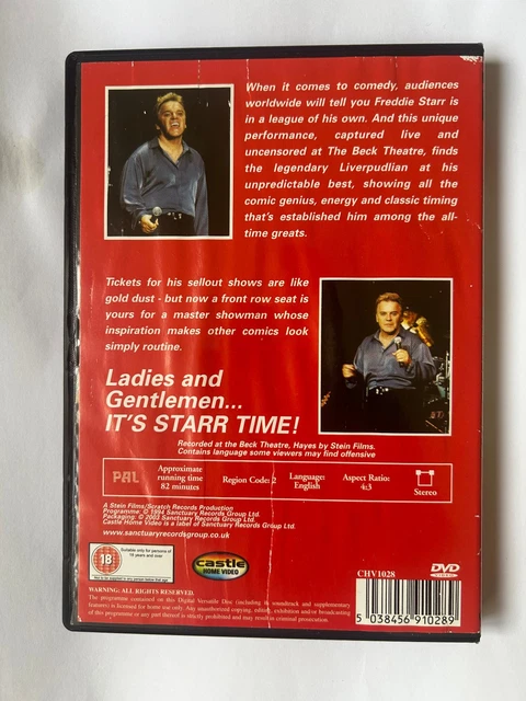 FREDDIE STARR: LIVE Dvd (Disc Mint) Free Postage £9.95 - PicClick UK