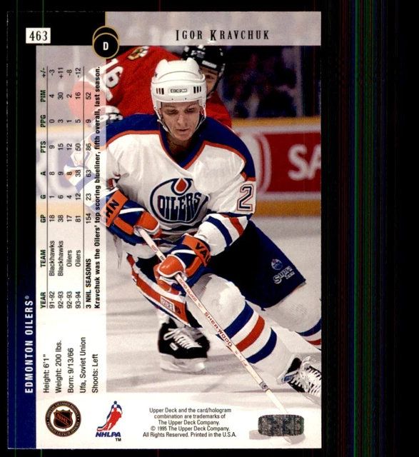 1994-95 UPPER DECK Electric Ice Igor Kravchuk Edmonton Oilers #463 $2. ...