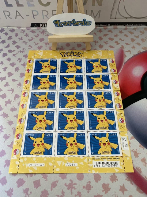 PLANCHE DE 15 Timbres/Stamps Pokemon Collection Pikachu La Poste France ...
