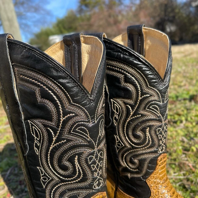 MEN’S PYTHON SNAKE Boots. Square Toe Cowboy Boots. Bota Vaquero Piel ...