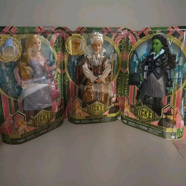 WICKED MOVIE SHIZ University 3 pack Elphaba Madame Morrible Glinda URL ...