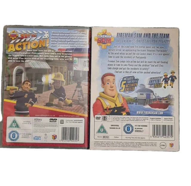 FIREMAN SAM DVD Movies X 2 Hero's Of The Storm & Set For Action £2.50 ...