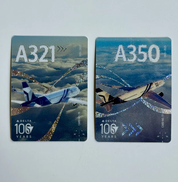 🔥SET OF 2025 Delta Trading Cards Limited Edition 100 Years A350 #77 ...