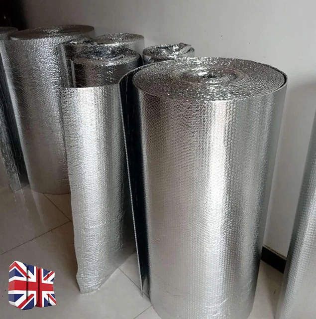 10M-50M DOUBLE BUBBLE Roll Foil Insulation Shed Commercial Floor Wall ...