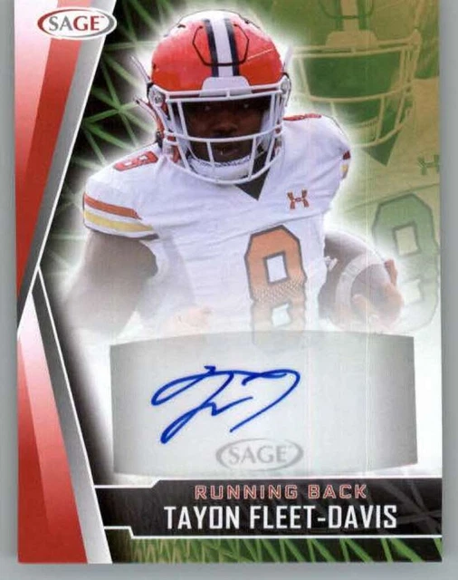 2022 SAGE HIGH Series Autographs Red #A-TFD Tayon Fleet-Davis RC Rookie ...
