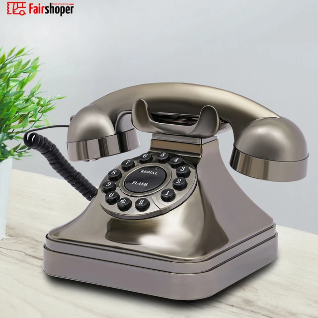 VINTAGE STYLE CORDED Phone Old Fashioned Landline Retro Telephone Home ...