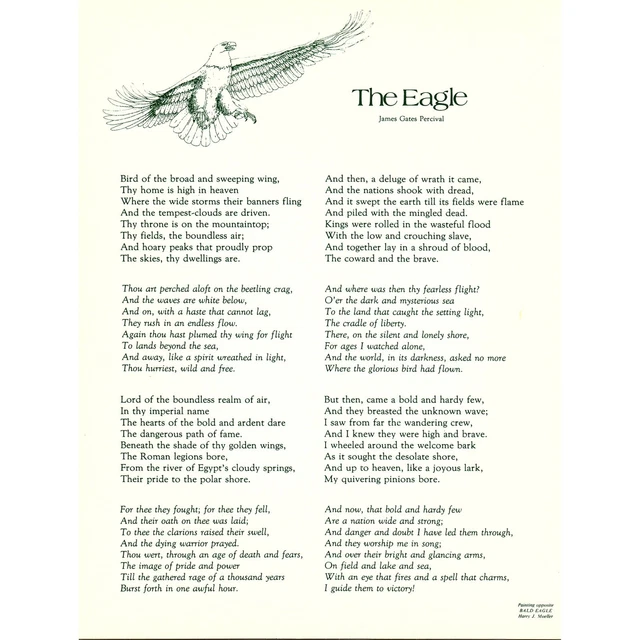 THE EAGLE JAMES Gates Percival 1980s Poem Retro Kitsch Wall Art SE6 £24 ...