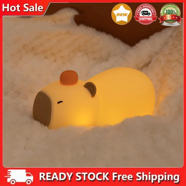 CAPYBARA NIGHT LIGHT Rechargeable Dimmable Cute LED Squishy Animal Lamp ...