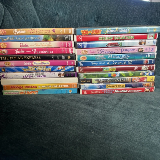 LOT OF 22 DVD’s Kids & Family Movies Disney, Learning, Comedy, Barbie ...