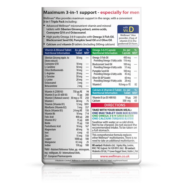 VITABIOTICS WELLMAN MAX Tablets 84 tablets (Exp:2027) £15.44 - PicClick UK
