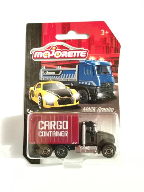 MAJORETTE CITY CARS 1/64 Mack Granite Cargo Container Black News 2023 ...
