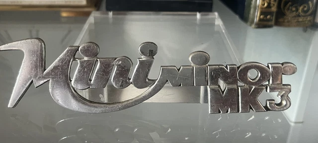 MINI MINOR MK3 INNOCENTI scritta AUTO stemma-emblema -fregio-logo FERRO ...