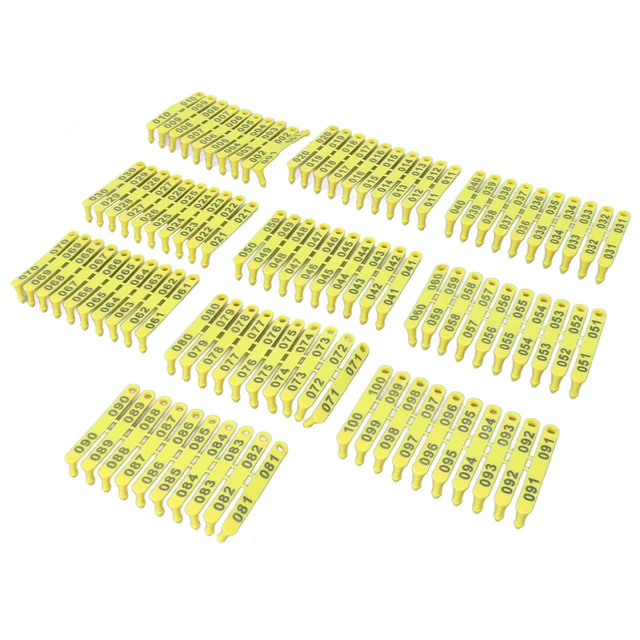 CATTLE EAR TAGS Plastic Embedded 001100 Number Fade Resistant Plastic £ ...