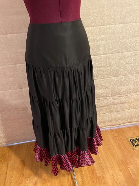 FLAMENCO SPANISH BALLROOM Belly Dance Gypsy Tribal Boho Ruffle Skirt ...